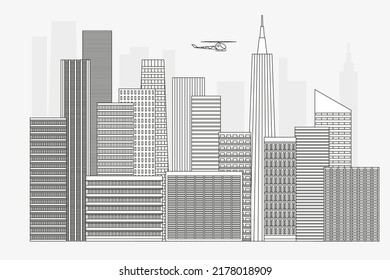 Vector Illustration Modern City Stock Vector (Royalty Free) 2178018909 ...