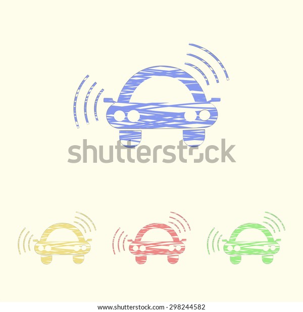 Vector Illustration Modern Icon Signaling Car Stock Vector (Royalty ...