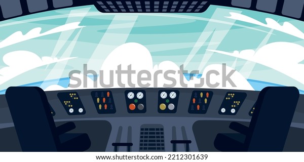 Vector Illustration Modern Interior Aircraft Cabin Stock Vector ...
