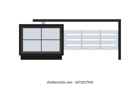 Vector Illustration Modern Office Desk Stock Vector (Royalty Free ...