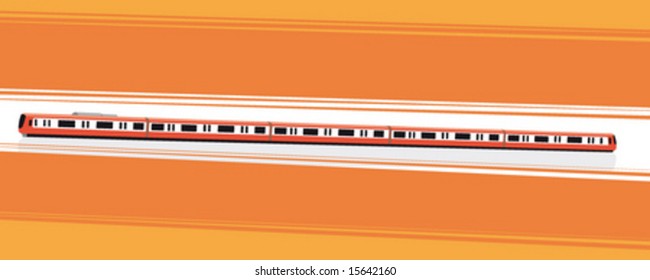 Vector Illustration Modern Passenger Train Stock Vector (Royalty Free ...
