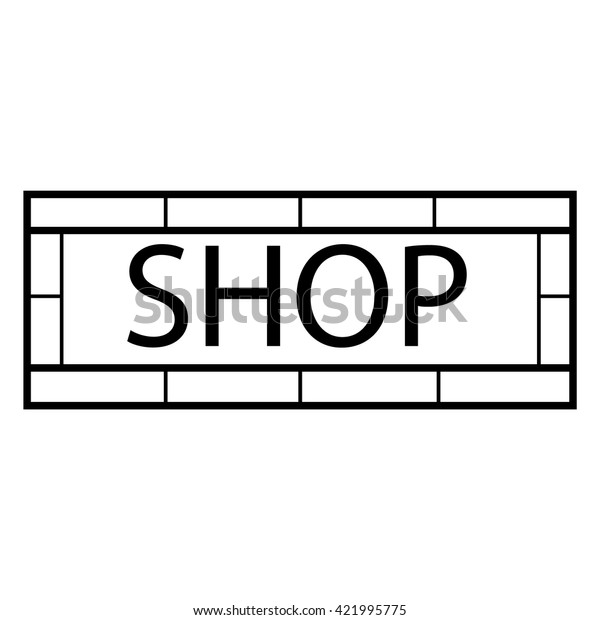 Vector Illustration Modern Shop Sign Signboard Stock Vector (Royalty ...