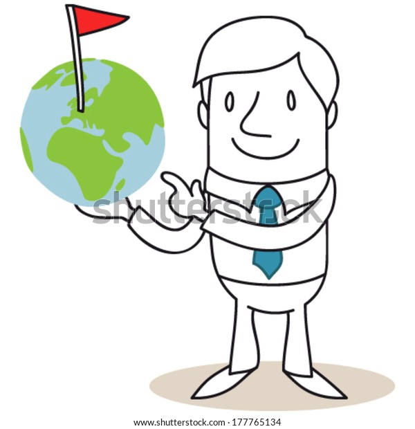Vector Illustration Monochrome Cartoon Character Friendly Stock Vector ...