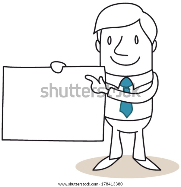 Vector Illustration Monochrome Cartoon Character Friendly Stock Vector ...