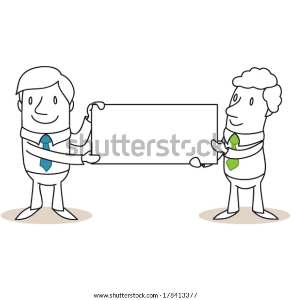 Vector Illustration Monochrome Cartoon Characters Two Stock Vector ...