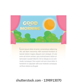 Vector Illustration Morning Template View Outside Stock Vector (Royalty ...