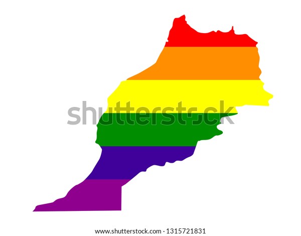 Vector Illustration Morocco Map Lgbt Flag Stock Vector (Royalty Free ...
