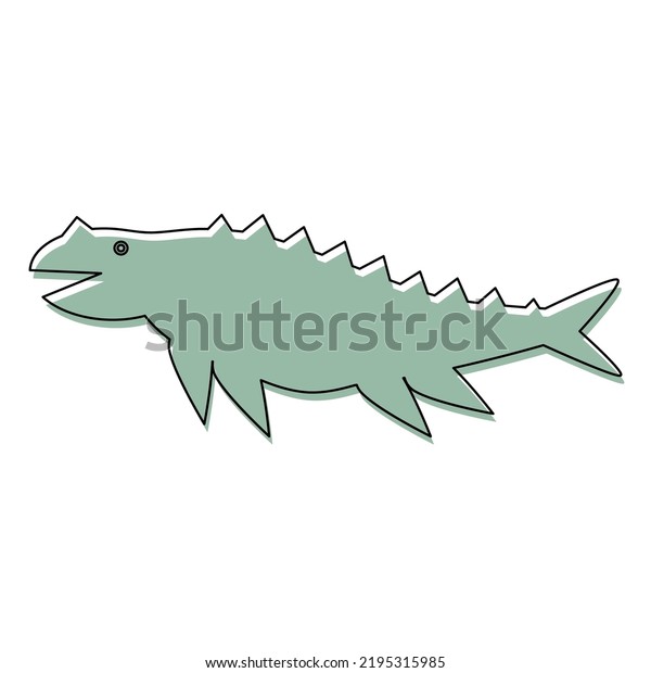 Vector Illustration Mosasaurus Isolated On White Stock Vector (Royalty ...