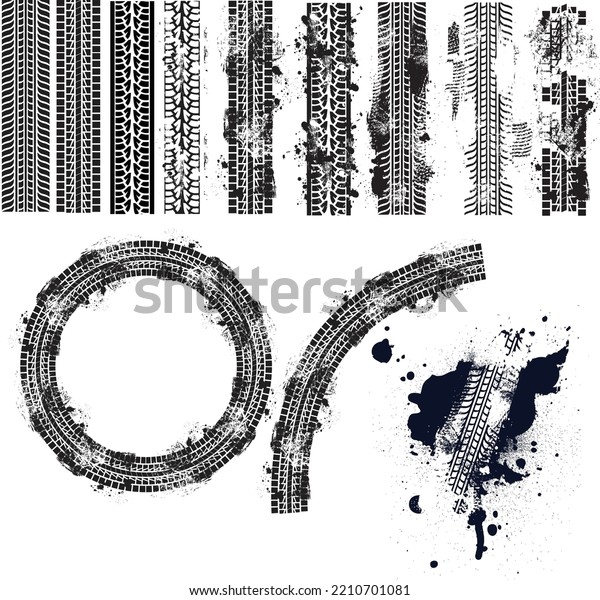 Vector Illustration Motorcycle Tire Tracks Grunge Stock Vector (Royalty ...