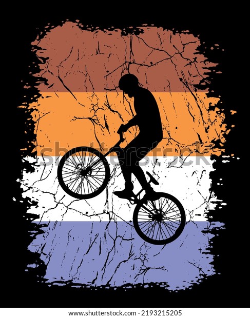 Vector Illustration Mountain Biker Texture Stripes Stock Vector ...