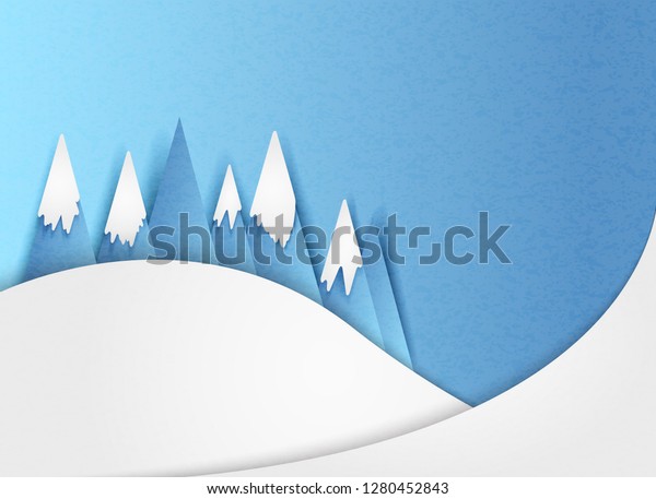 Vector Illustration Mountains Snow Winter Minimal Stock Vector (Royalty ...