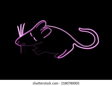 Vector Illustration Mouse Neon Effect Stock Vector (Royalty Free ...