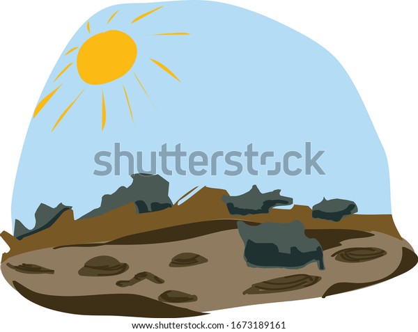 Vector Illustration Mud Landscape Background Slob: เวกเตอร์สต็อก (ปลอด ...