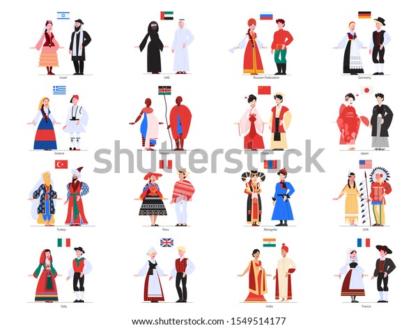Vector Illustration Multiculture People Standing Their: стоковая ...