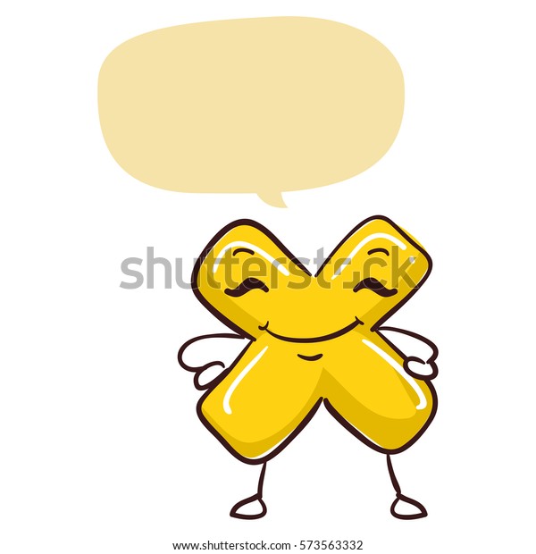 Vector Illustration Multiplication Symbol Mascot Speech Stock Vector ...