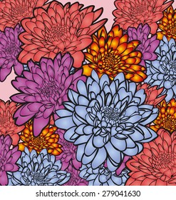 Vector Illustration Mum Flower Background Stock Vector (Royalty Free ...