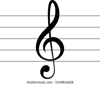 Vector Illustration Music G Clef On Stock Vector (Royalty Free) 1554814628