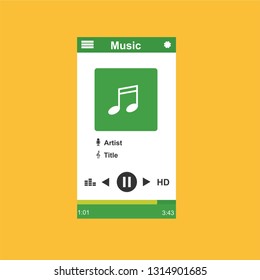 Vector Illustration Music Player Flat Design Stock Vector (Royalty Free ...