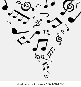 Vector Illustration Musical Notes Black White Stock Vector (Royalty ...