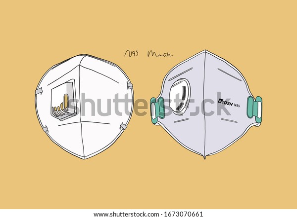 Vector Illustration N95 Mask Surgical Mask Stock Vector (Royalty Free ...