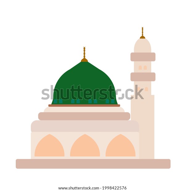 Vector Illustration Nabawi Mosque Mosque Prophet Stock Vector (Royalty ...
