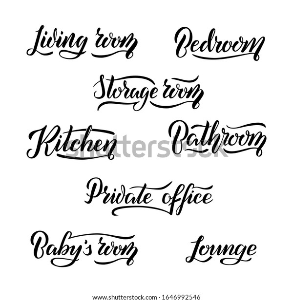 Vector Illustration Names Rooms Banner Leaflet Stock Vector (Royalty ...