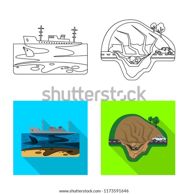 Vector Illustration Natural Disaster Logo Set Stock Vector (Royalty ...
