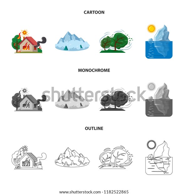 Vector Illustration Natural Disaster Logo Collection Stock Vector ...