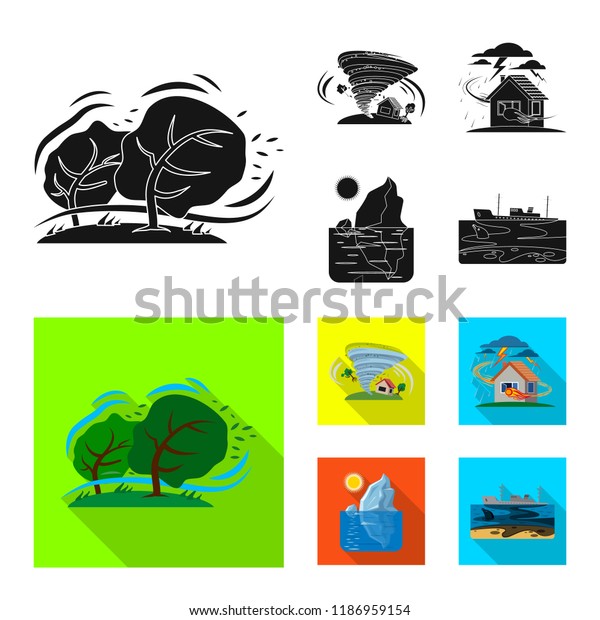 Vector Illustration Natural Disaster Logo Collection Stock Vector ...