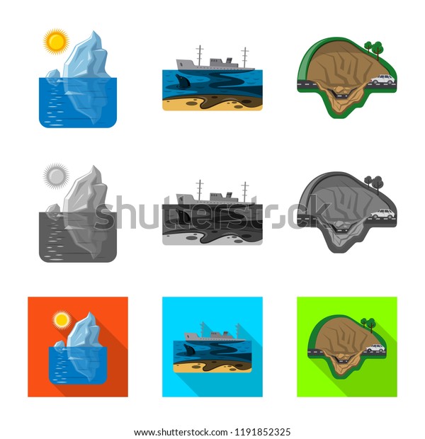 Vector Illustration Natural Disaster Logo Set Stock Vector (Royalty ...