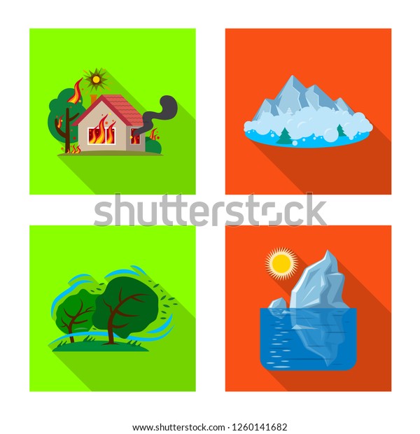 Vector Illustration Natural Disaster Logo Set Stock Vector (Royalty ...