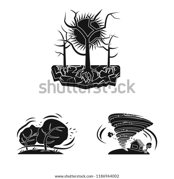 Vector Illustration Natural Disaster Sign Set Stock Vector (Royalty ...