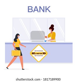 Vector Illustration New Normal Bank Client Stock Vector (Royalty Free ...