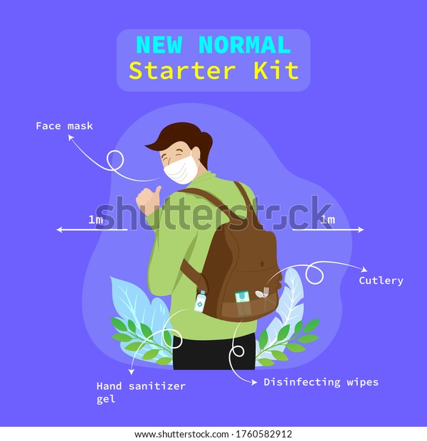 Vector Illustration New Normal Lifestyle Man: เวกเตอร์สต็อก (ปลอดค่า ...
