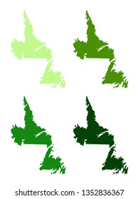 Vector Illustration Newfoundland Labrador Maps Stock Vector (Royalty ...