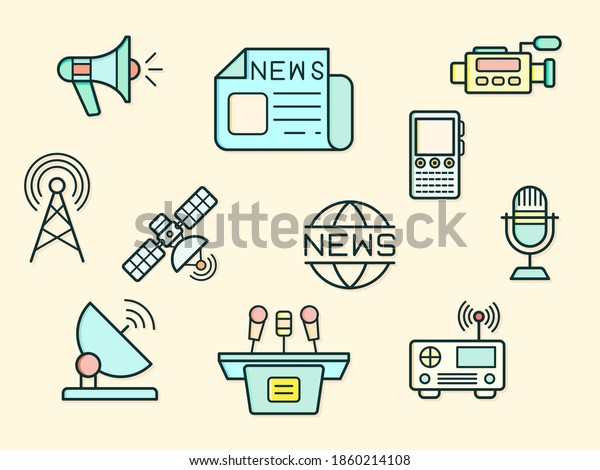 Vector Illustration News Journalism Elements Contains Stock Vector ...
