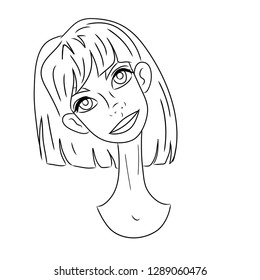 Vector Illustration Nice Girl Face Stock Vector (Royalty Free ...