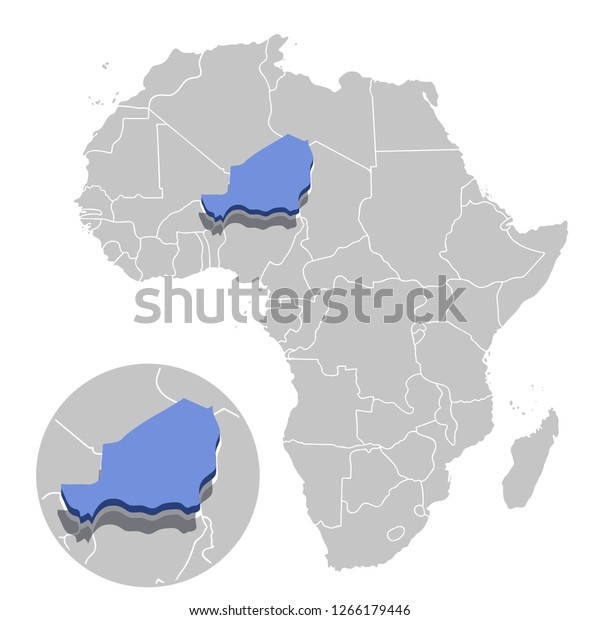 Vector Illustration Niger Blue On Grey Stock Vector (Royalty Free ...