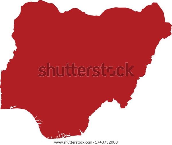Vector Illustration Nigeria Map Stock Vector (Royalty Free) 1743732008 ...