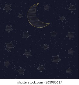 Vector Illustration Night Sky Gold Threads Stock Vector (Royalty Free ...