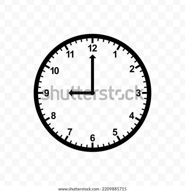 Vector Illustration Nine Oclock Icon Sign Stock Vector (Royalty Free ...
