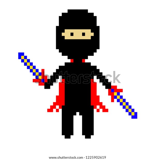 Vector Illustration Ninja Pixel Stock Vector (Royalty Free) 1225902619 ...