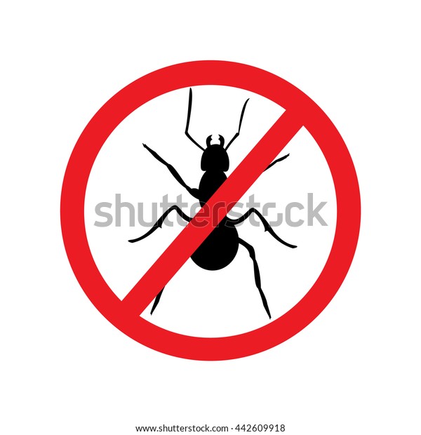Vector Illustration No Ant Sign Symbol Stock Vector (Royalty Free ...