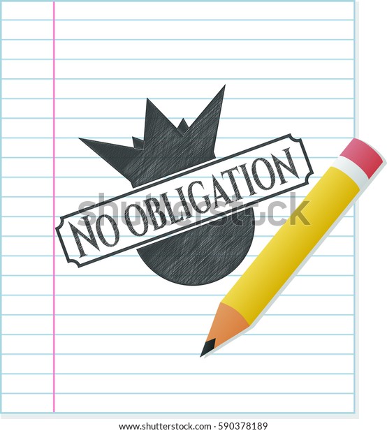 Vector Illustration No Obligation Pencil Strokes Stock Vector (Royalty ...