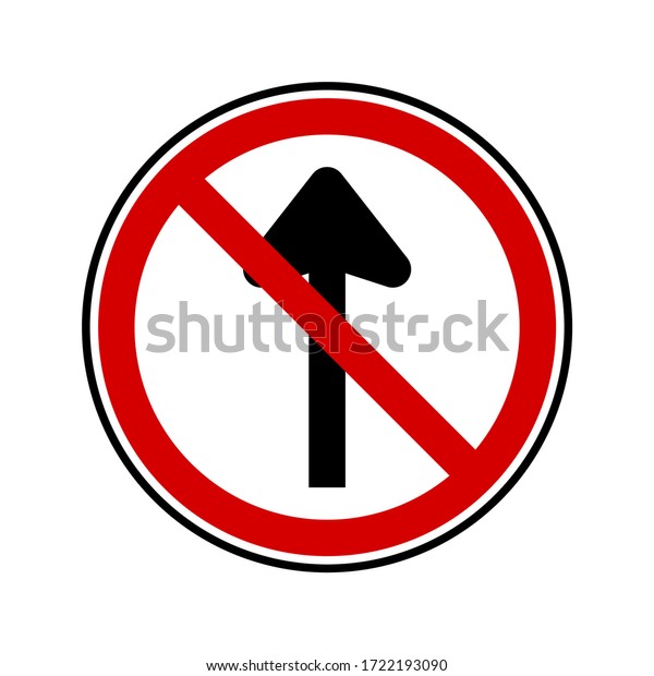 Vector Illustration No Straight Sign Traffic Stock Vector (Royalty Free ...