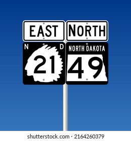Vector Illustration North Dakota State Highway Stock Vector (Royalty ...