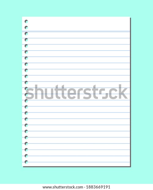 Vector Illustration Notebook Paper Hole Punched Stock Vector (Royalty ...
