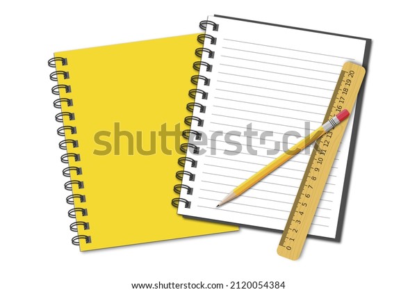 Vector Illustration Notebook Pencil Education Concept Stock Vector ...