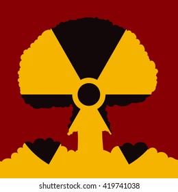 Vector Illustration Nuclear Explosion Radiation Sign Stock Vector ...