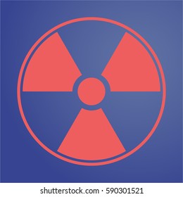 Vector Illustration Nuclear Radioactive Icon Peach Stock Vector ...